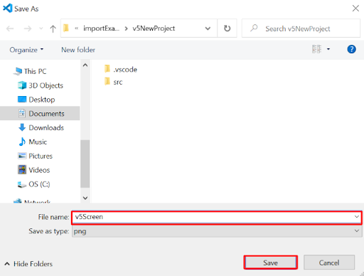 Taking Screenshots of the VEX Brain in VS Code – VEX Library Taking Screenshots of the VEX Brain in VS Code – VEX Library