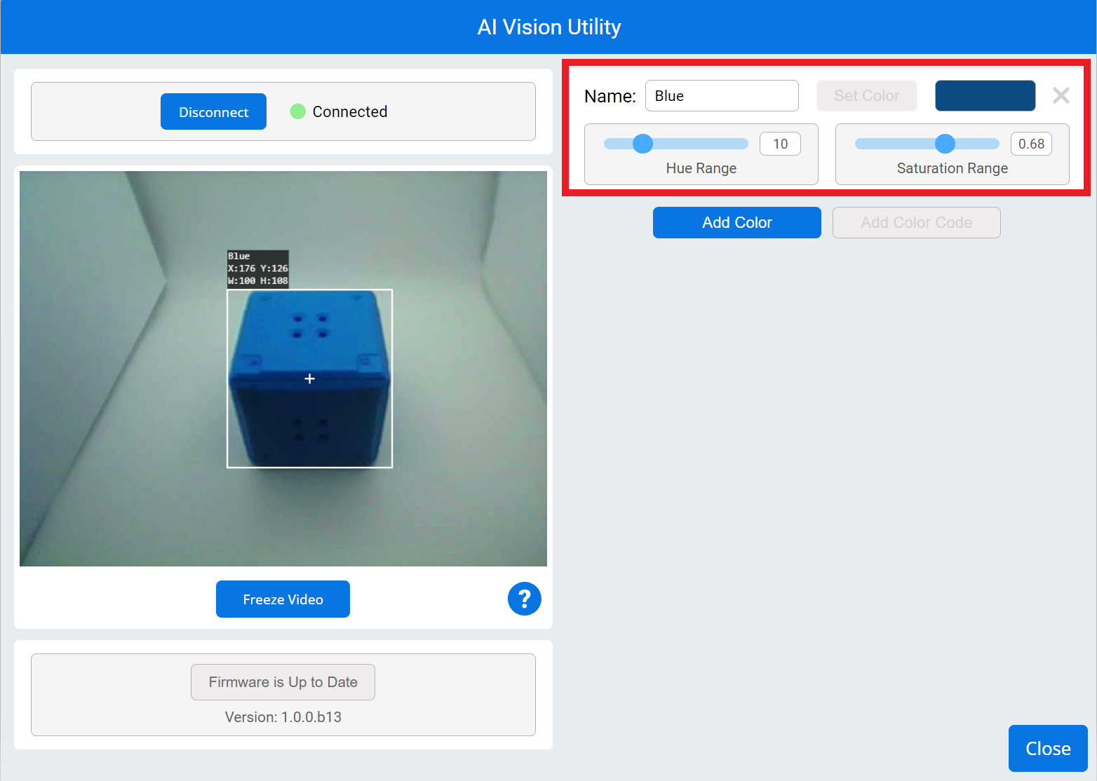 Uso de la utilidad AI Vision con el sensor AI Vision en VEXcode V5 – Biblioteca VEX