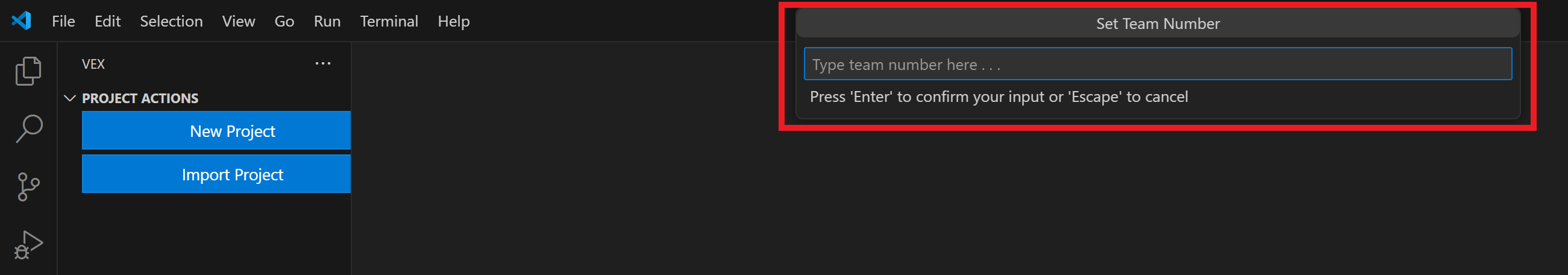 Cómo configurar el número de equipo para un cerebro VEX IQ (2.ª generación) en VS Code ...